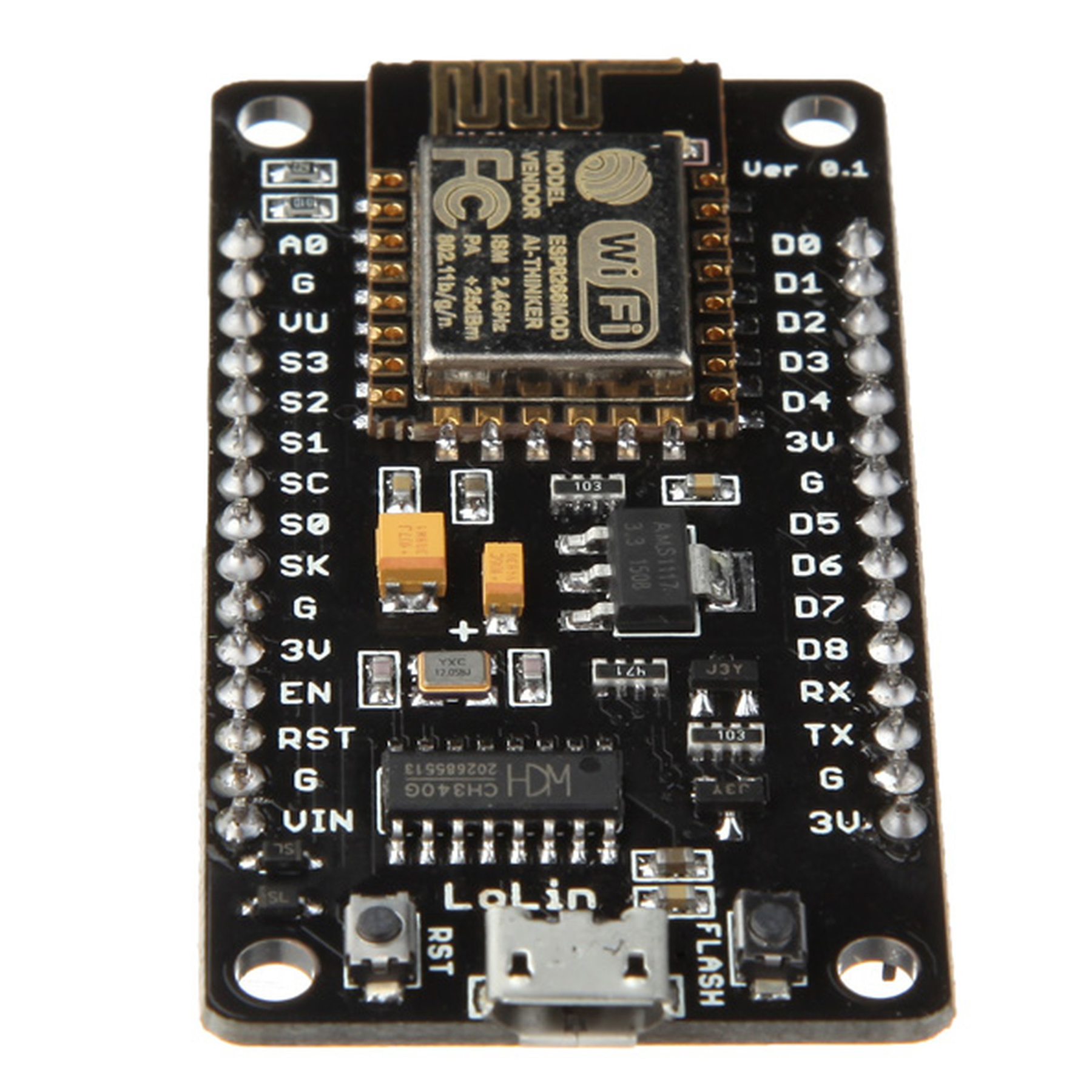 Node MCU Wi-Fi Development Board – ESP8266 (CH340) – Digitalelectronics.lk