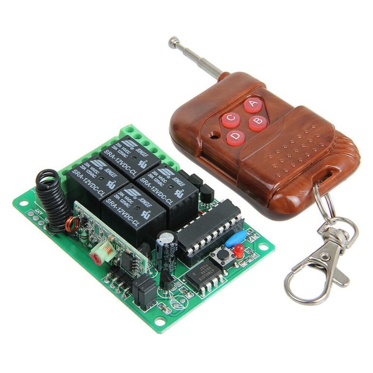 4-Channel 315MHz Wireless RF Remote Controller with Relay receiver ...