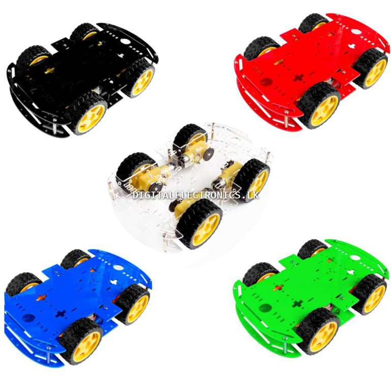 Smart Robot Car Chassis Kit 4WD – Colours – Digitalelectronics.lk